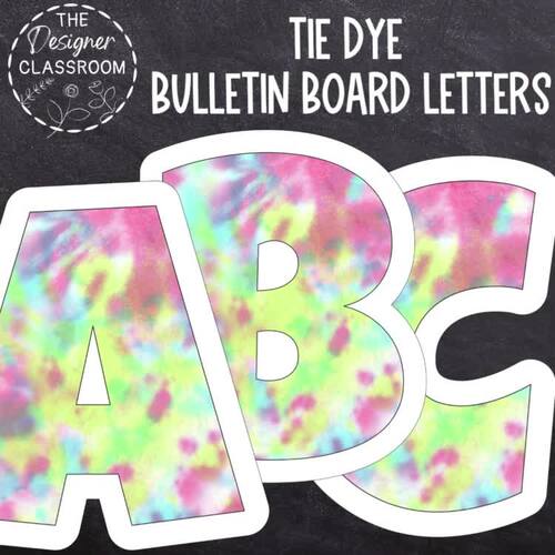 Tie Dye Bulletin Board Letters - Groovy Retro Classroom Decor | TPT