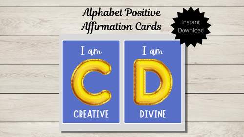 Alphabet Positive Affirmation Cards | Positive Words | Alphabet ...