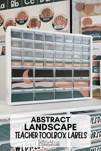 Abstract Landscape Classroom Decor | Teacher Toolbox Labels - Editable!