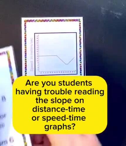 Motion DISTANCE TIME and SPEED TIME GRAPHS Matching Review Game Cards ...