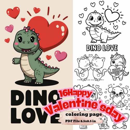 Cute Valentine’s Day Coloring Pages for Kids by Chiroshopkids | TPT