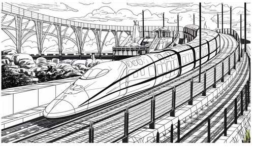 japanese bullet train coloring page