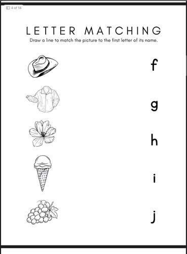 Beginning Sounds Worksheets, Alphabet Matching (Vol. 2) | TPT