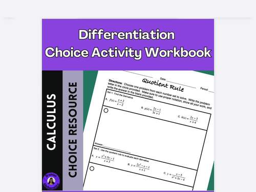 Derivative Choice Activity Workbook by Brainiac Mathematics | TPT