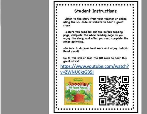 Spookley the Square Pumpkin Halloween Worksheets by Books with Bri