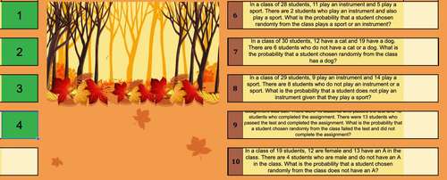 THANKSGIVING Probability Practice - AP Statistics -- Digital Image Reveal