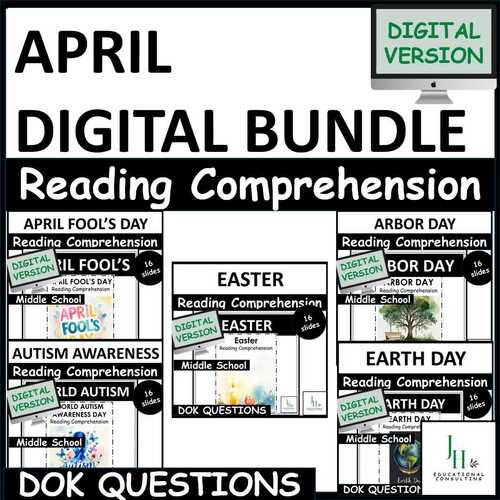 April Reading Comprehension Activities | Easter | Earth Day | Arbor Day ...