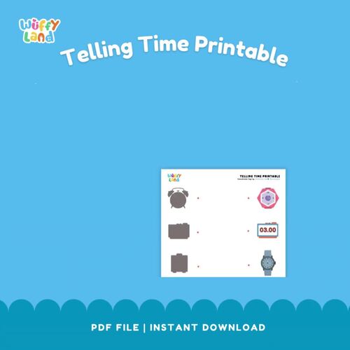 Telling Time Printable, Flashcard Time, Teaching Time Activity, Telling ...
