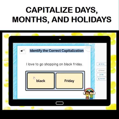 Capitalization Days, Months, And Holidays Boom Cards™ Digital Resource