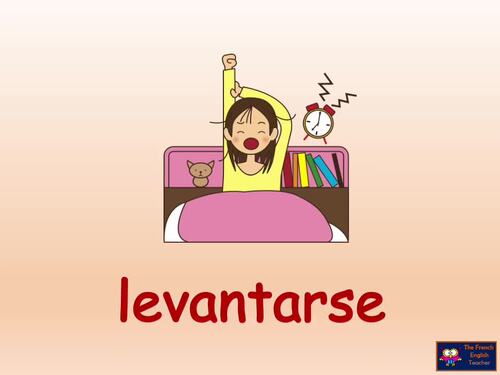 LA RUTINA DIARIA - POWERPOINT on daily routine vocabulary in Spanish