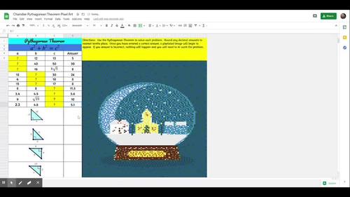 Pythagorean Theorem Pixel Art Distance Learning by Made 2 Count | TpT