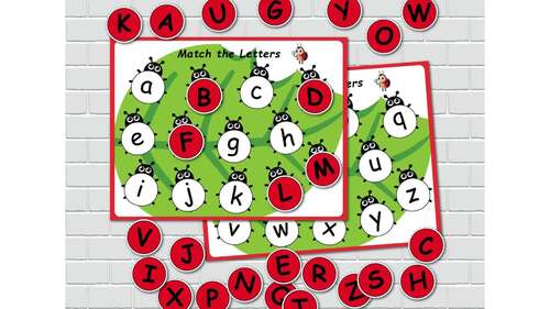 Ladybug ABC Matching Activity for Kids, Alphabet Busy Book Pages