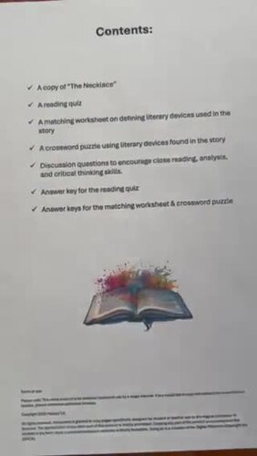 Complete High School ELA Lesson on Guy de Maupassant's "The Necklace"