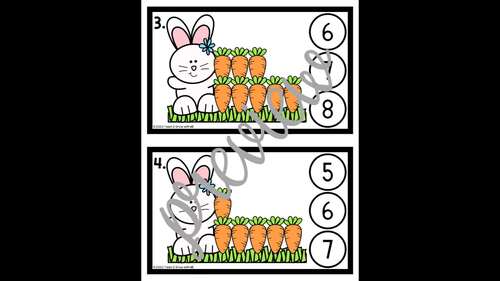 Easter Math Center Task Cards Counting Carrots 0-10 Clip Cards | TPT