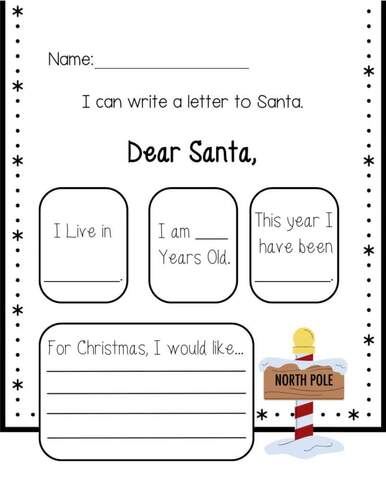 Letter to Santa Christmas Writing by Tiffany Allen | TPT