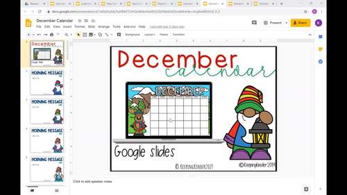 December Digital Calendar Time by KeepingKinder | TPT