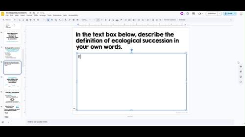 Ecological Succession Interactive Lesson - Primary and Secondary Succession