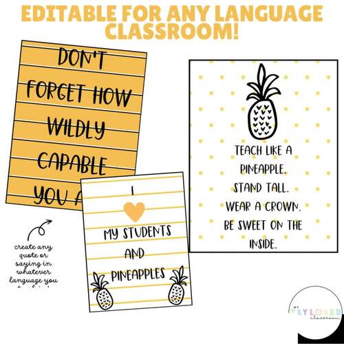 Pineapple Classroom Posters | Pineapple Classroom Decor | TPT