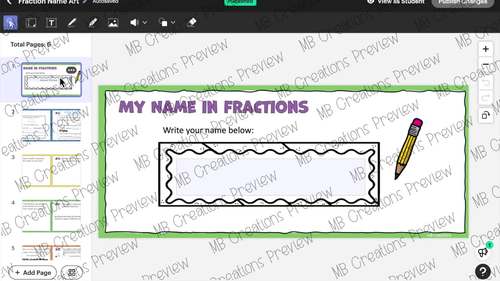 Fraction Name Art by MB Creations | Teachers Pay Teachers