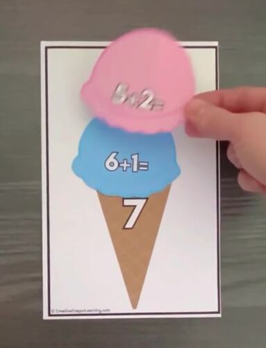 Ice Cream Addition Match | Hands-On Summer Math Center Kindergarten ...