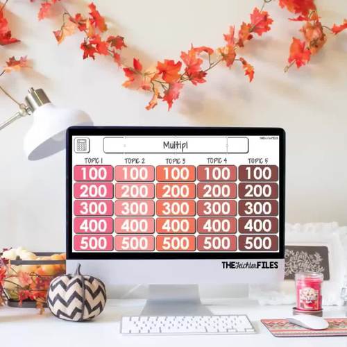 Editable Jeopardy Template Fall Theme Google Slides Classroom Games