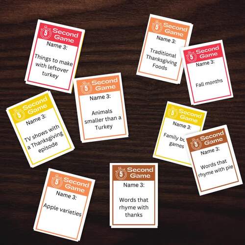 Thanksgiving 5 Second Game, Autumn Games, Fall Season Classroom Trivia ...