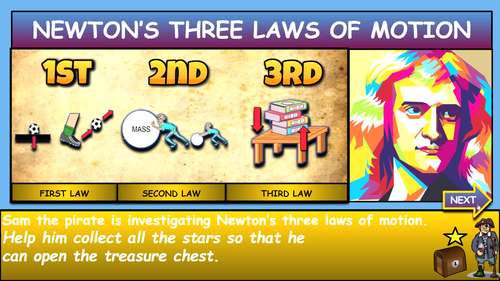 Newton's Three Laws Of Motion : Interactive Google Slides + Printable ...