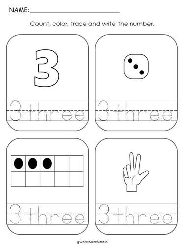 Tracing Numbers (1-10) Worksheets, Number Recognition, Number Sense, T ...
