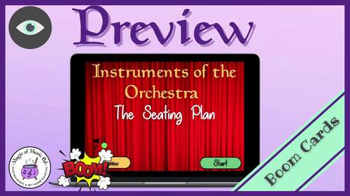 Instruments of the Orchestra - Seating | Multiple Choice | Boom Cards