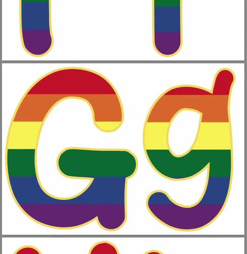 PRIDE MONTH Letters, Numbers & Bunting Set BULLETIN BOARDS by TechLitTeach