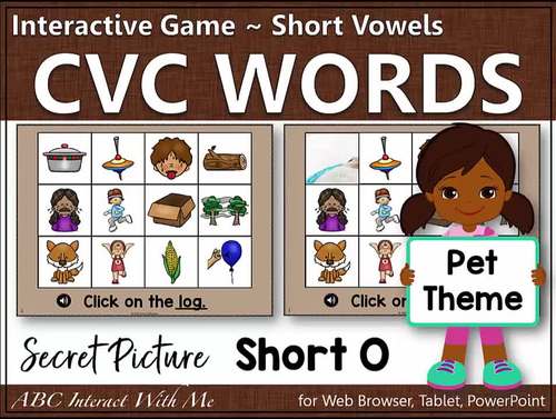 Short O Vowel | CVC Words Interactive Phonics Game {Reveal Secret Picture}