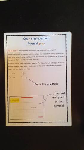 One - step equations Pyramid game by MathNoHow | TPT