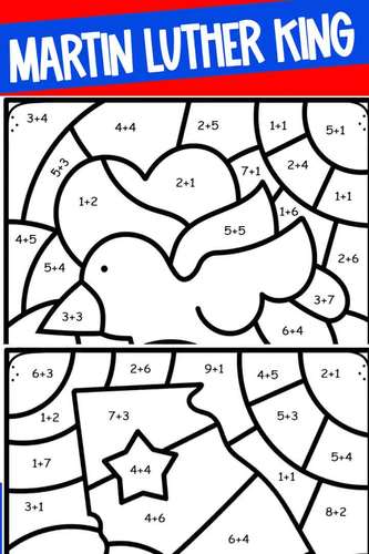 MARTIN LUTHER KING JR. - COLOR-BY-CODE ADDITION TO 10 AND 20 - COLOR BY ...