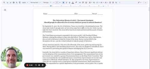 Galveston Storm of 1900 DBQ | 7th Grade | Texas History | TPT