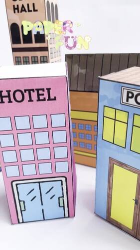 Paper City Craft | Community Buildings 3D Paper Model | Printable STEM ...