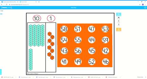 Decenas y Unidades Números al 100 Boom Cards Tens and ones in Spanish