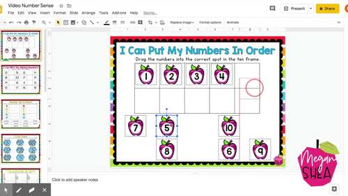 Kindergarten Math Digital Number Sense for Distance Learning on Google