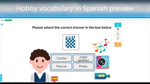 Hobby Spanish BOOM Cards™ HOBBIES Spanish Distance Learning Hobby