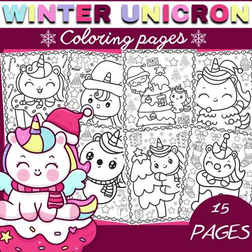 Winter Unicorn Coloring Pages | 15 Xmas Coloring Sheets | December ...