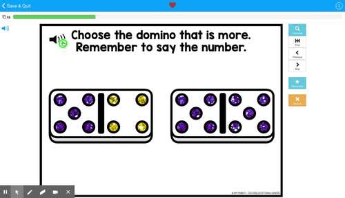 Subitizing Boom Cards ™ | Comparing Numbers with Dominos Digital Task Cards