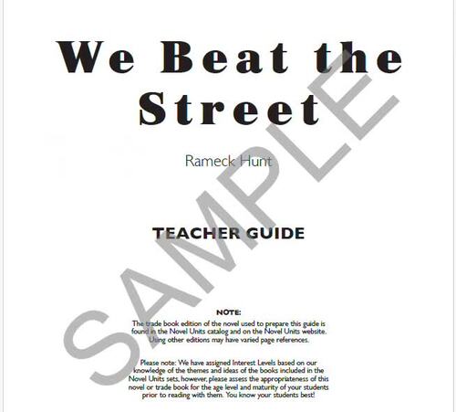 We Beat the Street Novel Units® Teacher Guide Novel Study | TPT