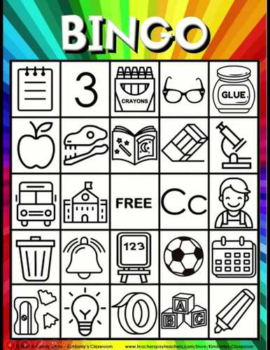 Back to School Printable Bingo Game - Letter & Number Recognition ...