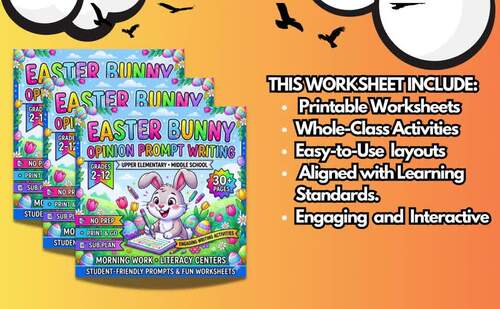 Easter Bunny Opinion Prompt Writing Rabbit Egg Activity 2nd,3rd,4th,5th ...