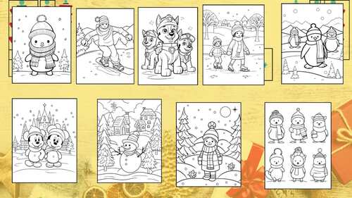 december coloring pages,christmas coloring pages,color by number,Winter ...