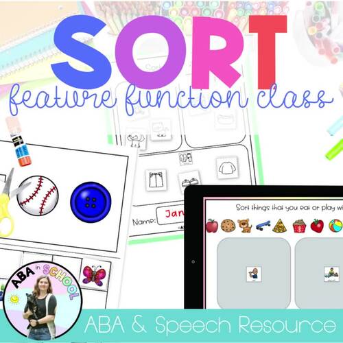 Category Sorting - Features Functions Class - Speech Therapy Activity and ABA