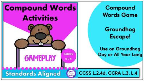 Grammar Practice Compound Words Activities Game Task Cards Centers Word ...