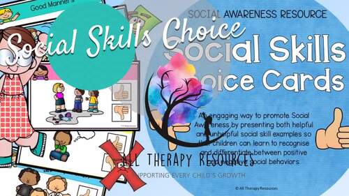 SOCIAL SKILLS Activities for Children - Choice Cards for Kids - Social ...