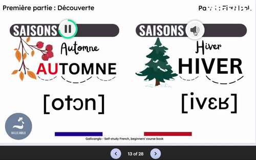 Jours Mois Saisons avec audio PRINT & DIGITAL Flashcards Word wall