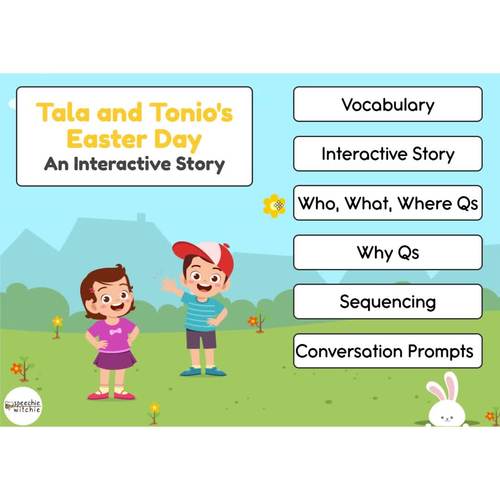 Easter Short Story Speech Therapy WH Questions Sequencing Boom Cards