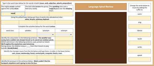 NO PREP - Spiral Language Art Review - Close Up Animals - Week 2
